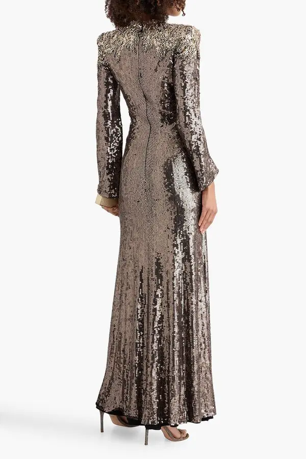 Jenny Packham Embellished Tulle Gown - Bronze
