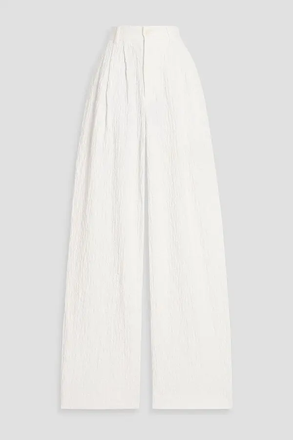 Ronny Kobo Krew Cotton-blend Cloqué Wide-leg Pants