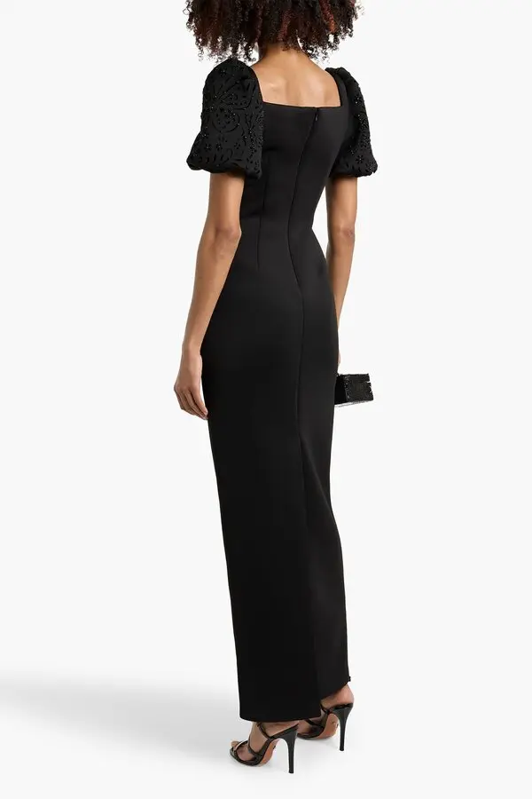 Badgley Mischka Embellished Scuba Gown