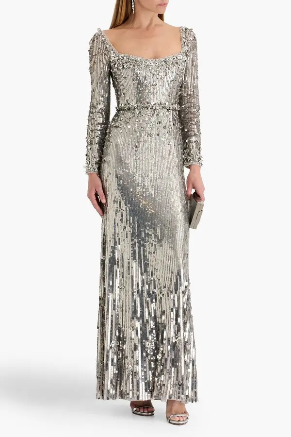 Jenny Packham Kestra Embellished Tulle Gown