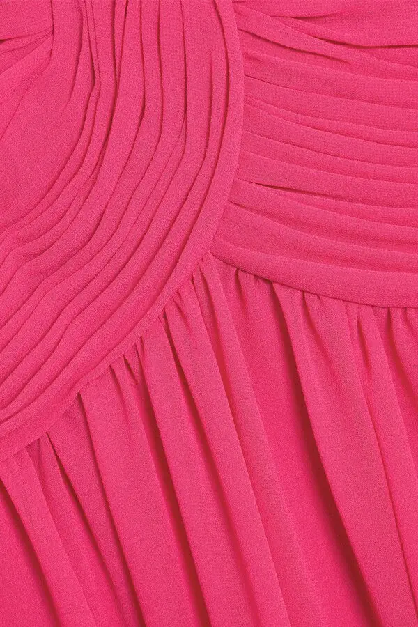 Badgley Mischka Draped Chiffon Gown