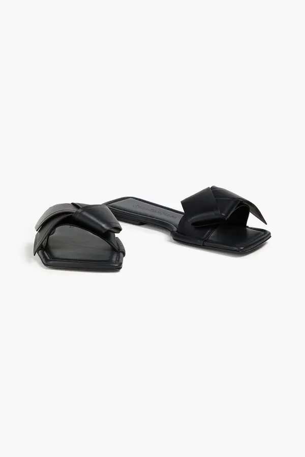 Acne Studios Knotted Leather Slides - Black