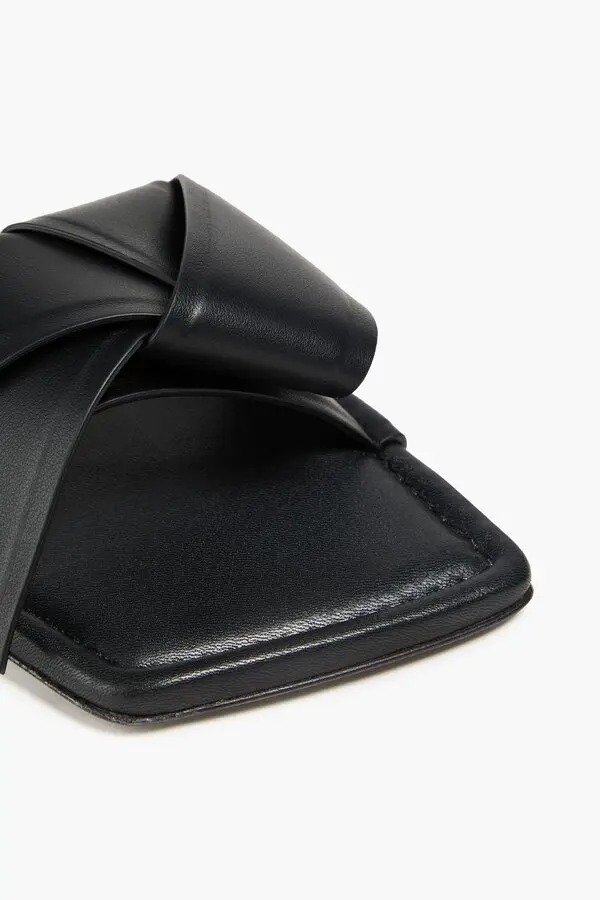 Acne Studios Knotted Leather Slides - Black
