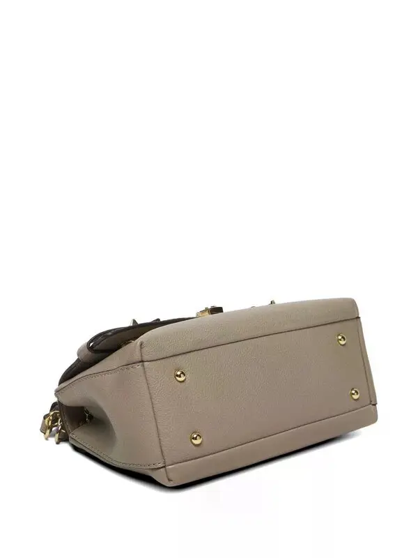 Guess Padlock-embellished Satchel Bag - Neutrals