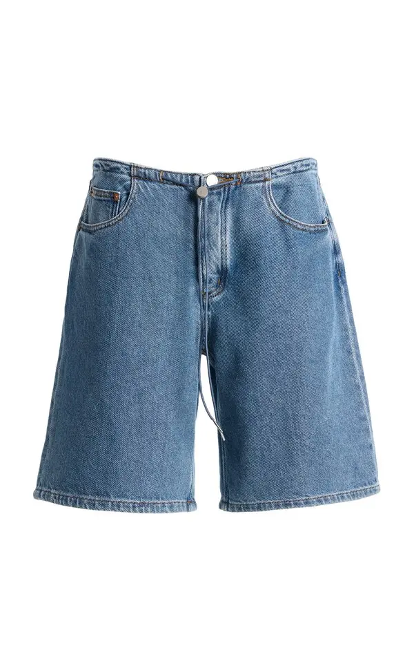 Still Here Cool Cotton Denim Shorts - Blue