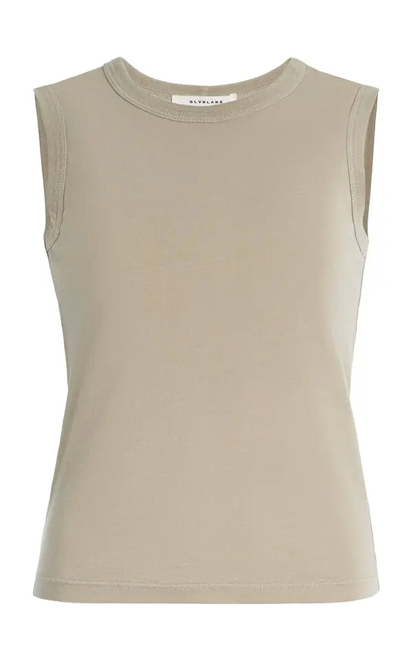 SLVRLAKE Cotton Crewneck Tank Top - Neutral