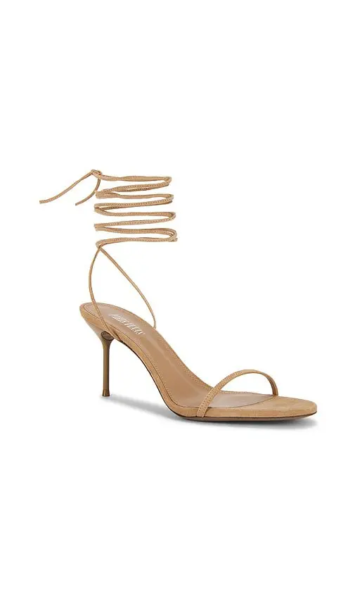 Paris Texas Lidia Suede Lace Up Sandals - Sand