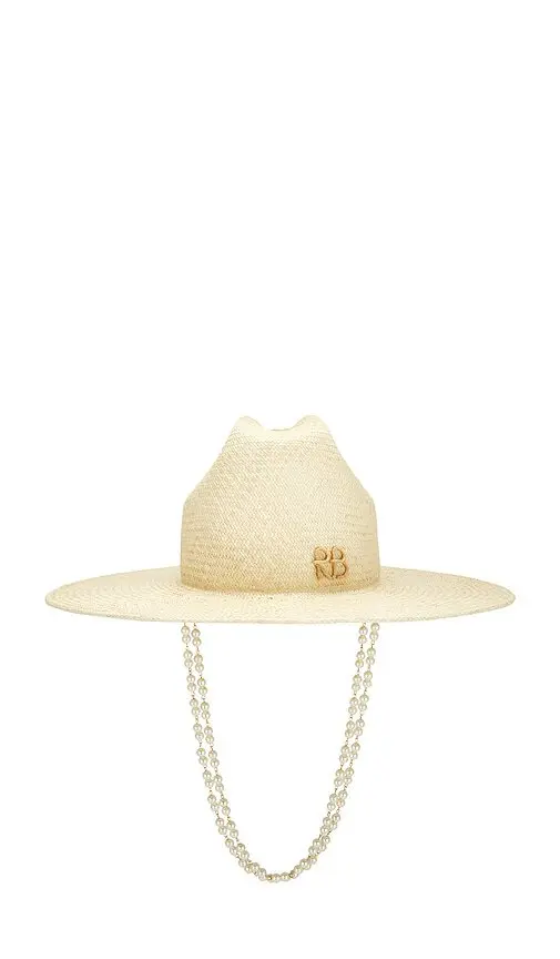 Ruslan Baginskiy Double Chain Strap Cowboy Hat - Natural Straw