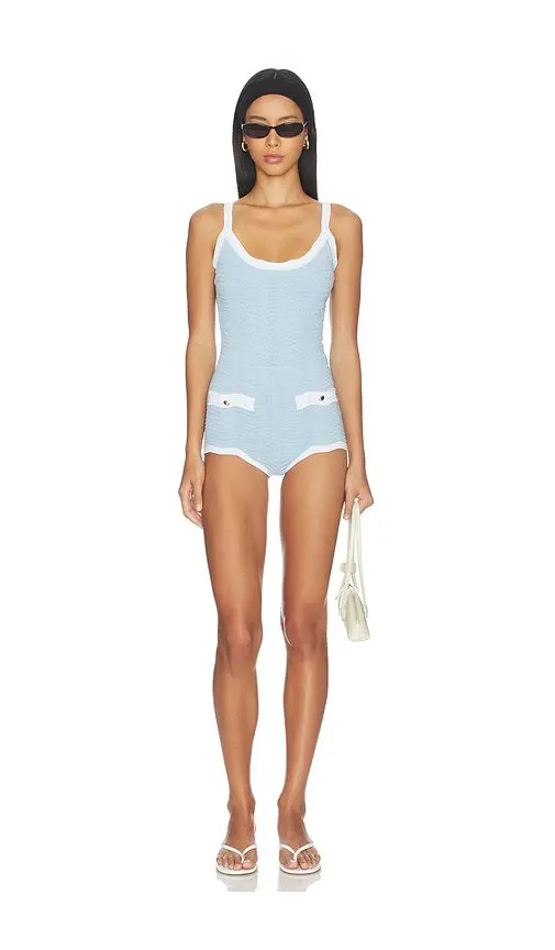 Retrofete Jacquette Romper - Metallic Glace & White
