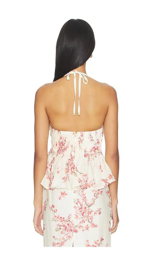 Agua Bendita Halter Neck Peplum Top