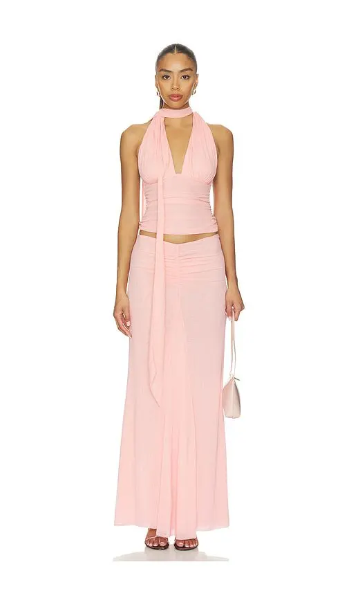 Majorelle Chantal Halter Top - Peach Pink