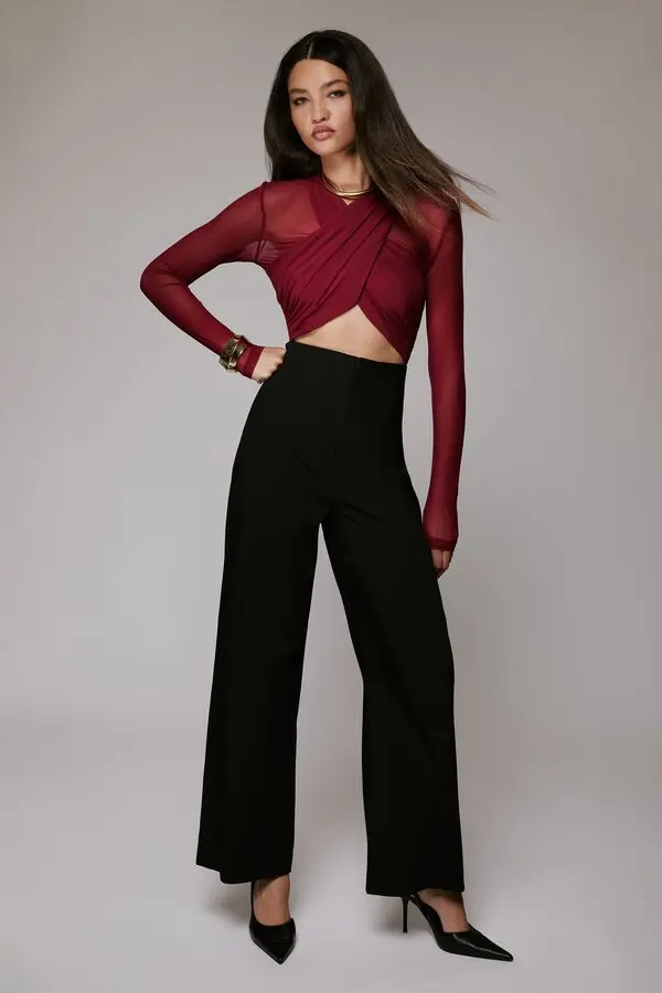 Bardot Anna High Waist Wide Leg Trousers