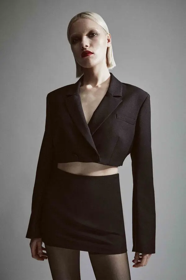 Bardot Aver Cropped Double-breasted Blazer