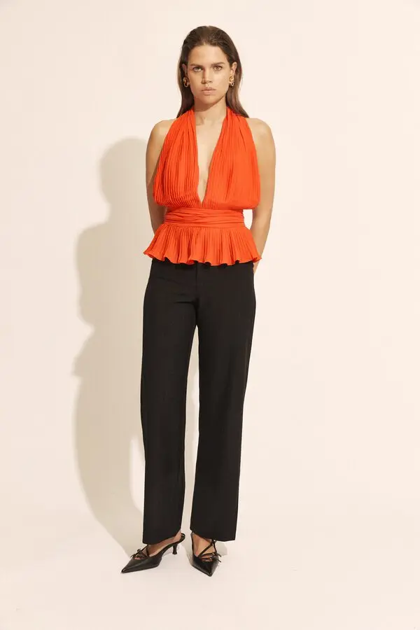 Bardot Amala Pleated Halter Neck Top