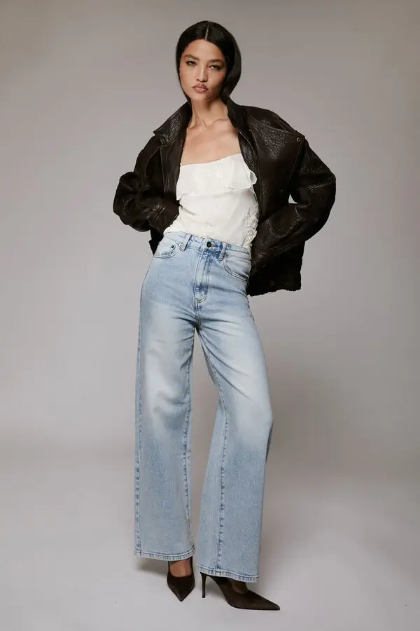 Bardot Heidi Wide Leg Jean - Light Dnm