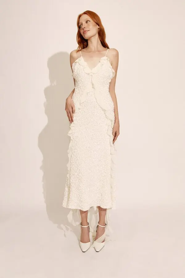 Bardot Marsella Ruffle Sequin Midi Dress