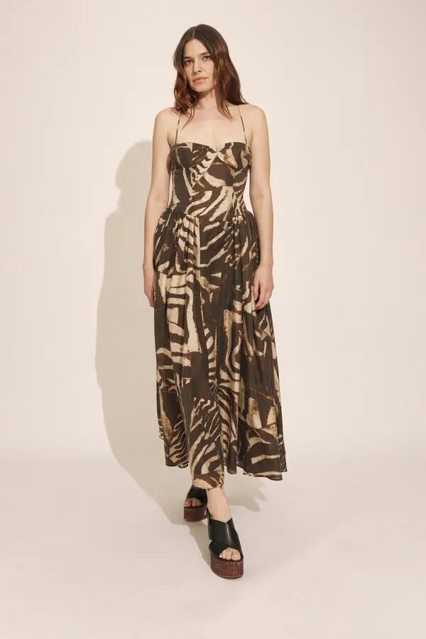 Bardot Estie Printed Maxi Dress - Brown