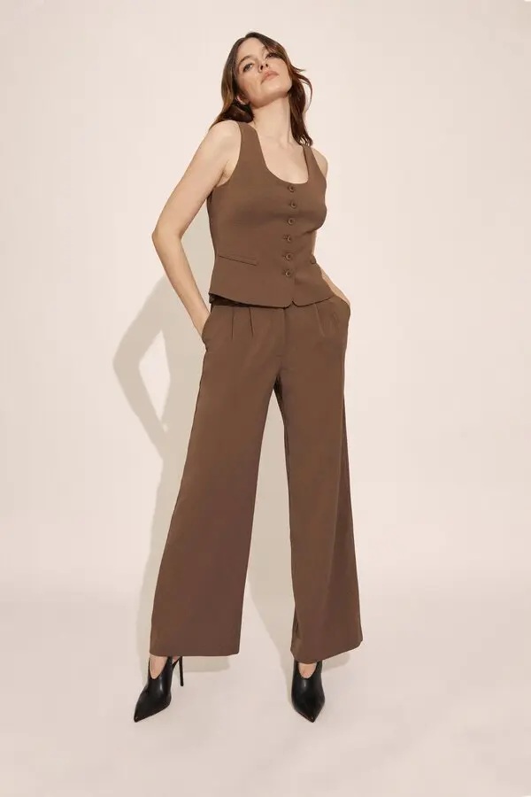 Bardot Azilia Button Through Top - Brown