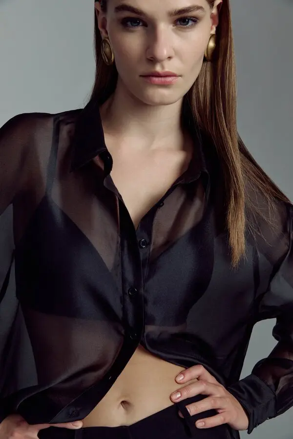 Bardot Luana Oversized Organza Shirt