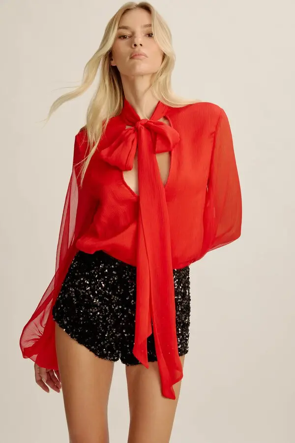 Bardot Wrenley Sequin Mini Short - Black
