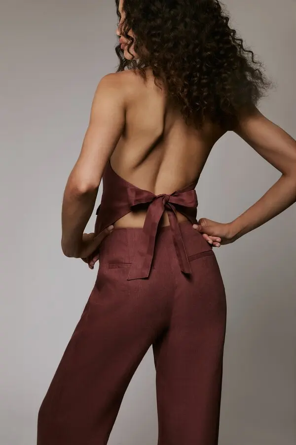 Bardot Domenica Halter Linen Vest