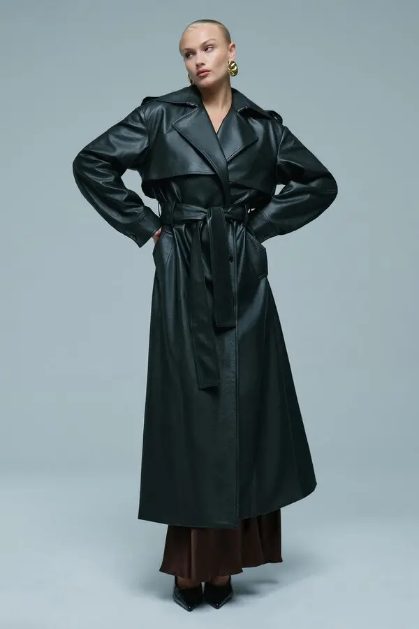 Bardot Luca Vegan Leather Trench Coat