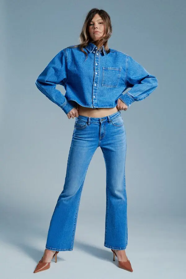 Bardot Daxxton Low Boot Leg Jeans - Dark Denim