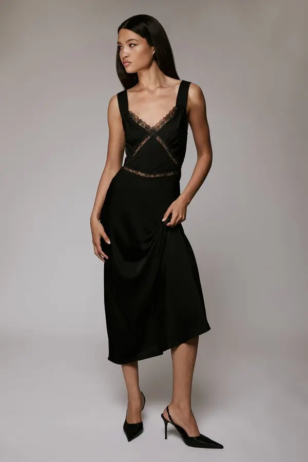 Bardot Emory Lace Slip Dress - Black
