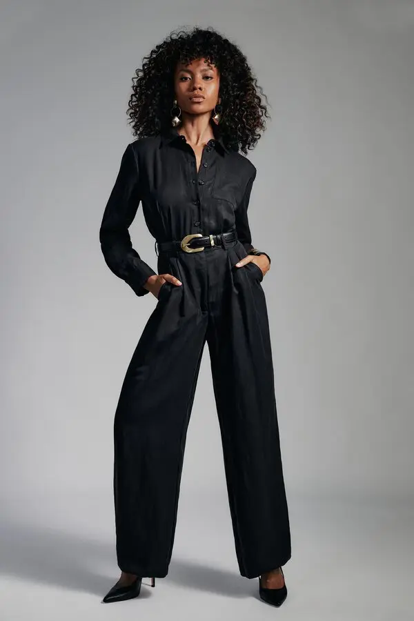 Bardot Zarri Jumpsuit With Straight Leg - Black