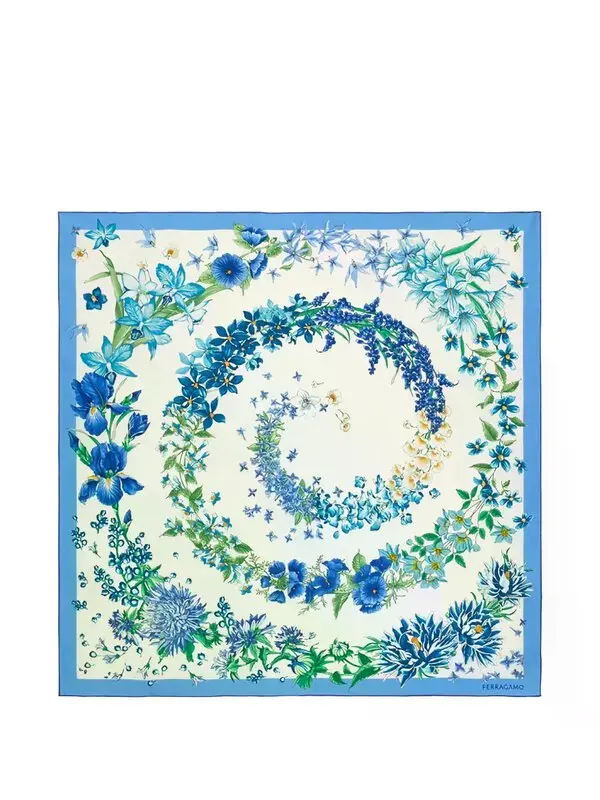 FERRAGAMO Floral-print Silk Scarf - Neutrals