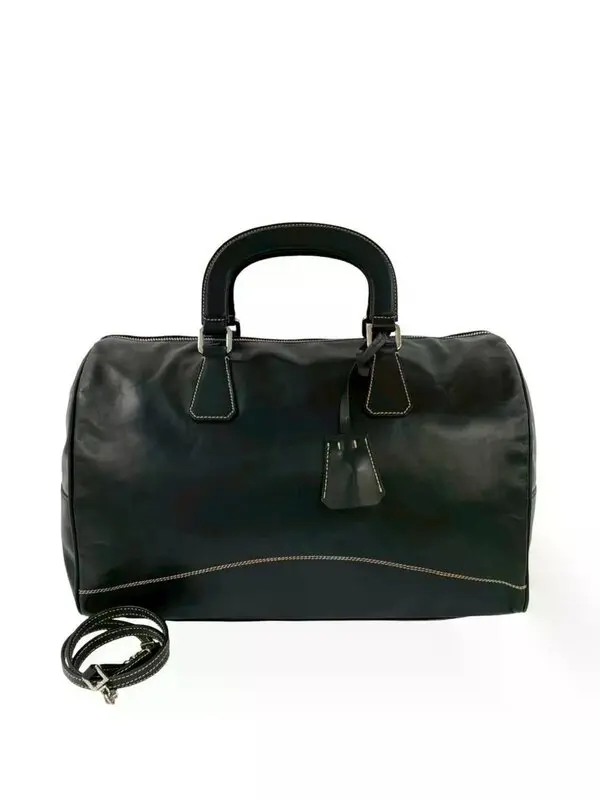 Prada Soft Calf Boston Bag Satchel - Black