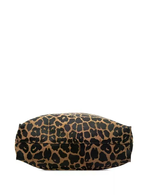 Fendi Leopard Print Canvas Tote Bag With Charm