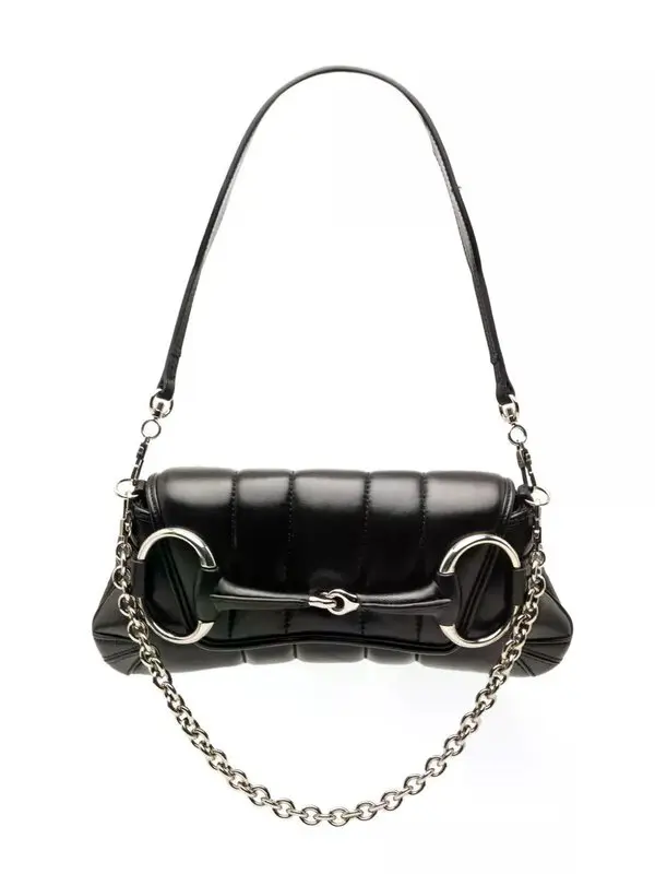 Gucci Quilted Leather Horsebit Chain Satchel - Black