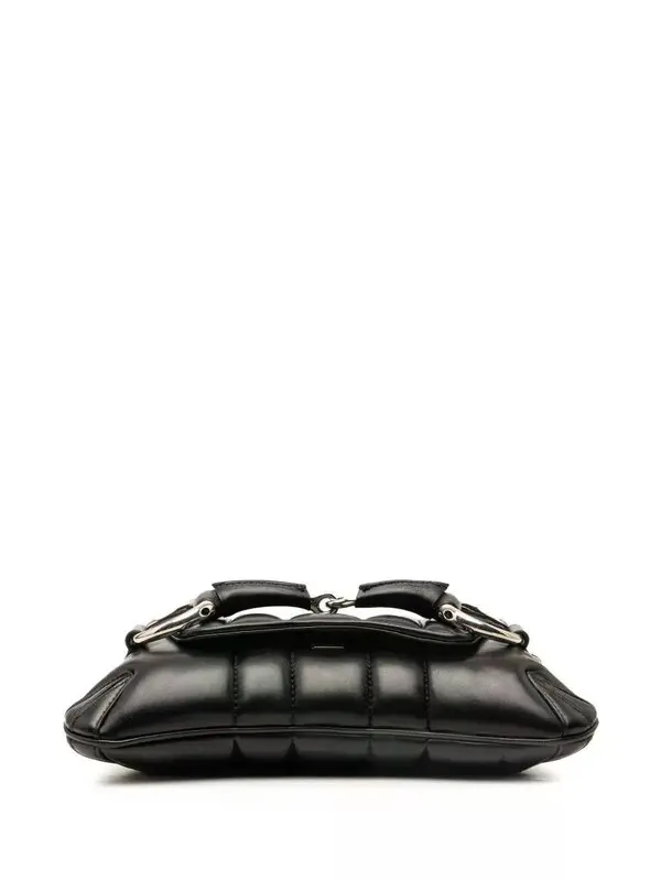Gucci Quilted Leather Horsebit Chain Satchel - Black
