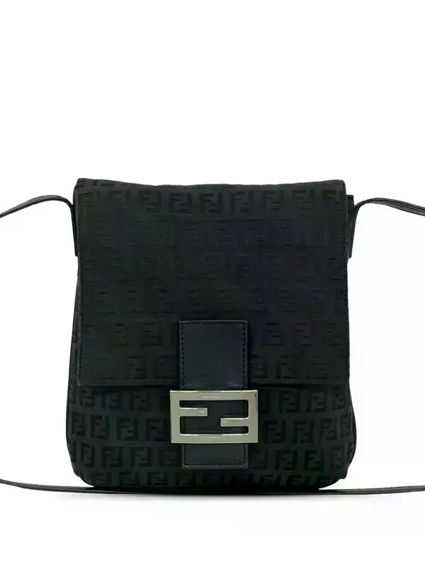 Fendi Zucchino Canvas Crossbody Bag - Black