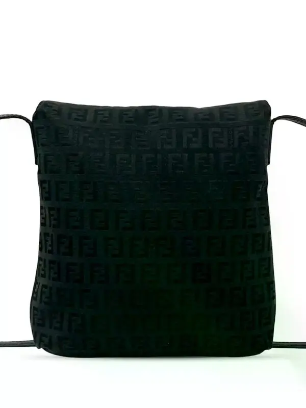 Fendi Zucchino Canvas Crossbody Bag - Black