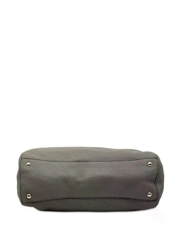 Prada Vitello Daino Zip Top Satchel - Grey