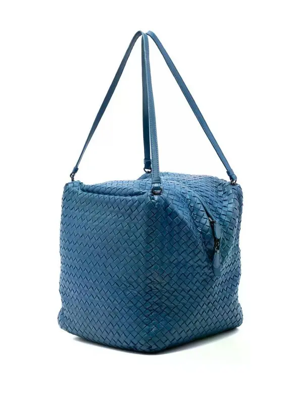 Bottega Veneta Nappa Intrecciato Cube Shoulder Bag - Blue