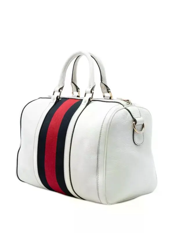Gucci Medium Calfskin Web Joy Boston Bag Satchel