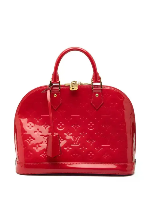 LOUIS VUITTON Monogram Vernis Alma Pm Handbag - Red