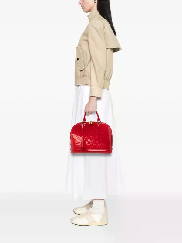 LOUIS VUITTON Monogram Vernis Alma Pm Handbag - Red