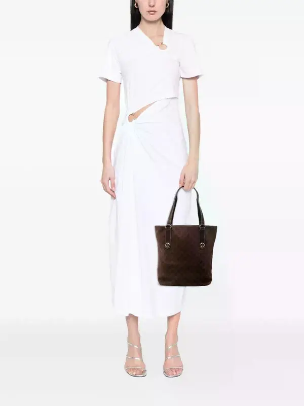 Gucci Gg Monogram Suede Tote Bag