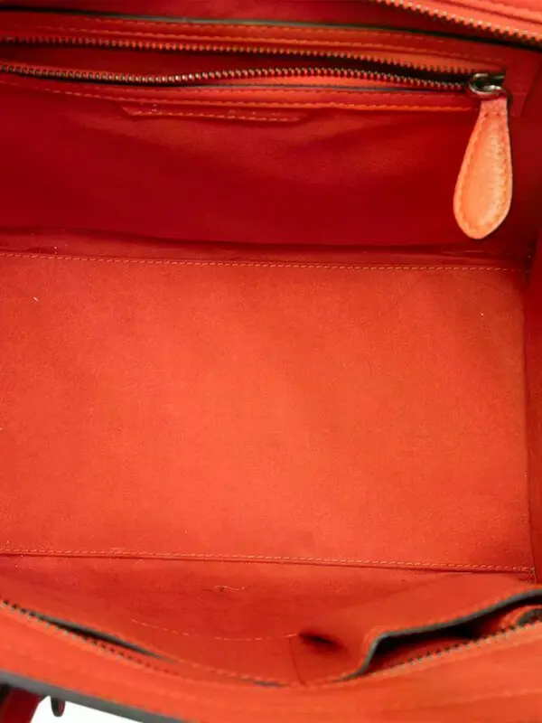 Celine Leather Luggage Tote Bag - Orange