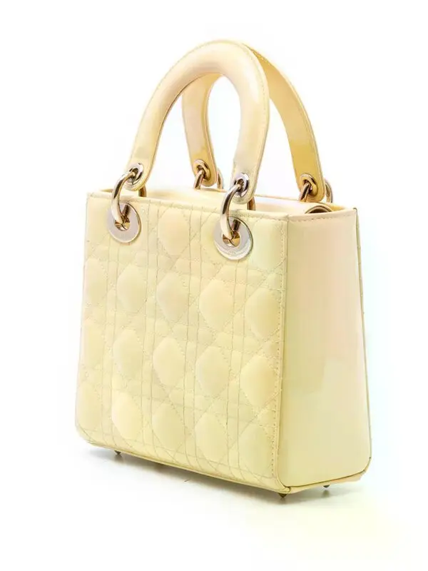 Dior Patent Cannage Lady Satchel - Yellow
