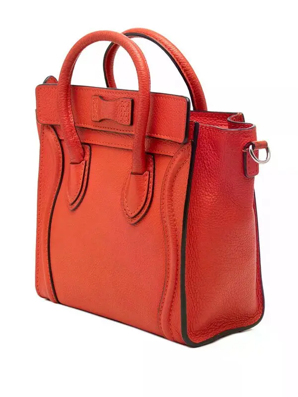 Celine Leather Luggage Tote Satchel - Orange