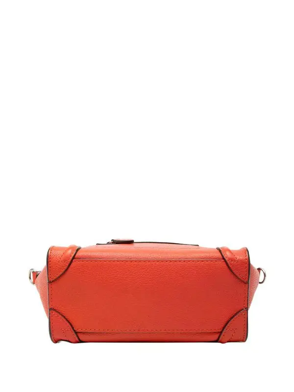 Celine Leather Luggage Tote Satchel - Orange