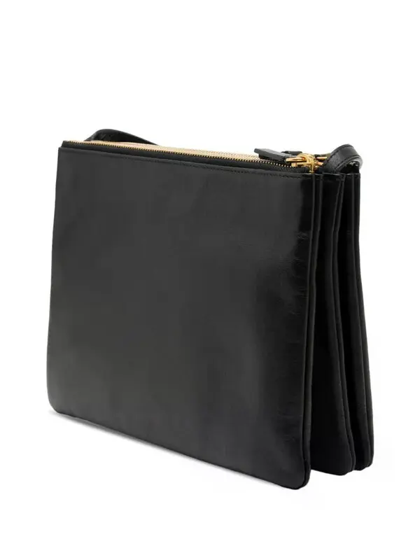 Celine Lambskin Leather Trio Crossbody Bag - Black
