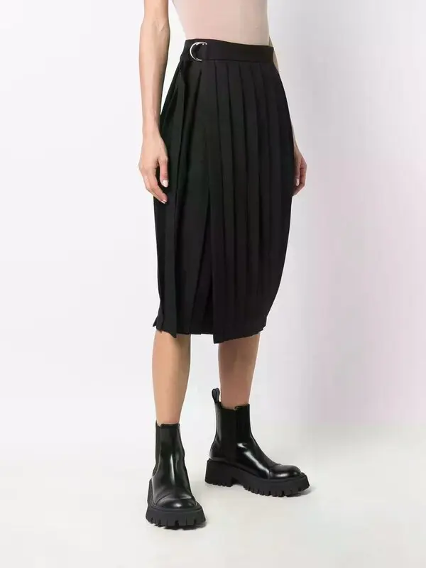 AMI Paris Pleated Midi Skirt