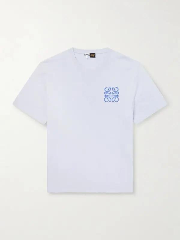 Loewe Paula's Ibiza Logo-embroidered Cotton T-shirt - Blue