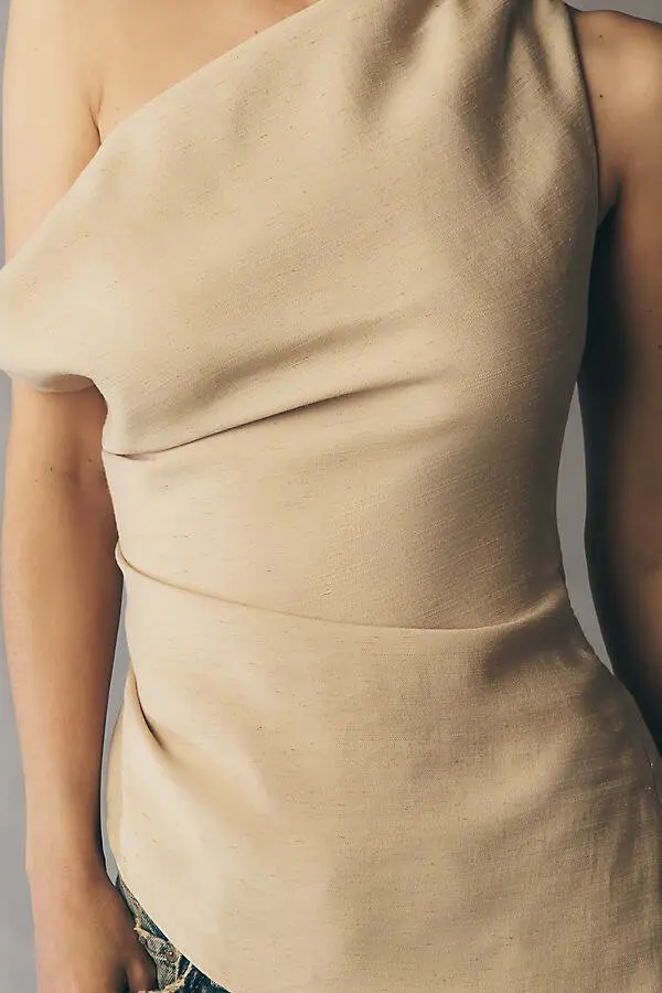 EN SAISON Selma One-shoulder Draped Top